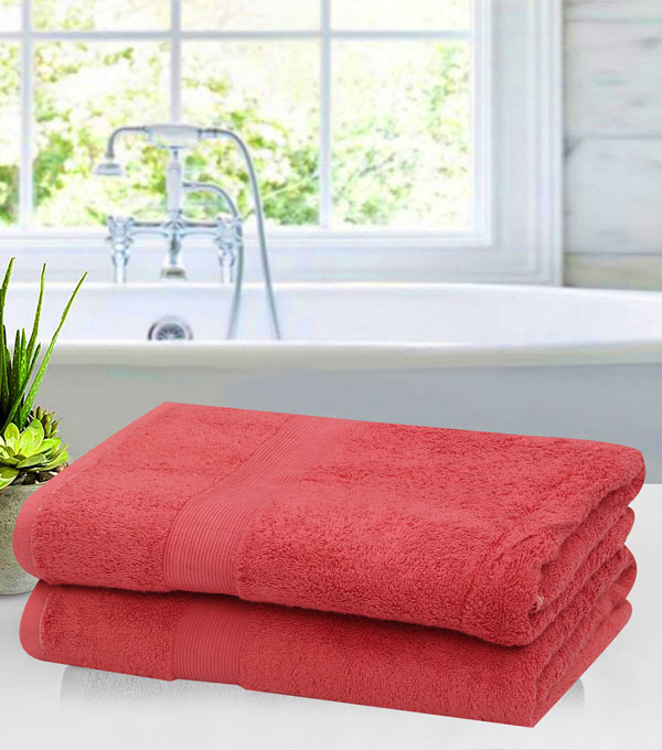 100% COTTON DEEP RED BATH TOWEL – Kotton Home